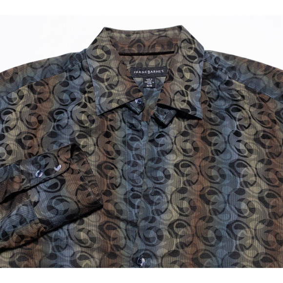 Jhane Barnes | Shirts | Jhane Barnes Silk Blend Shirt Mens Medium Wavy ...